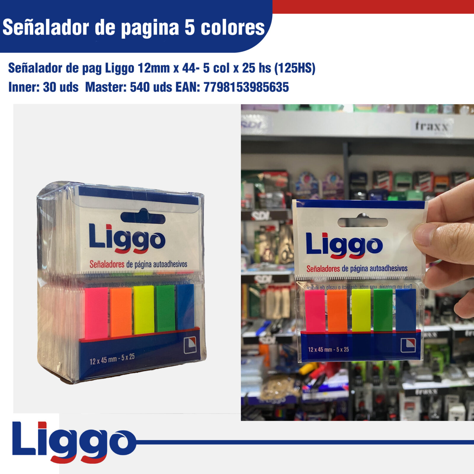 Señalador de paginas 5 colores liggo – Liggo Trade